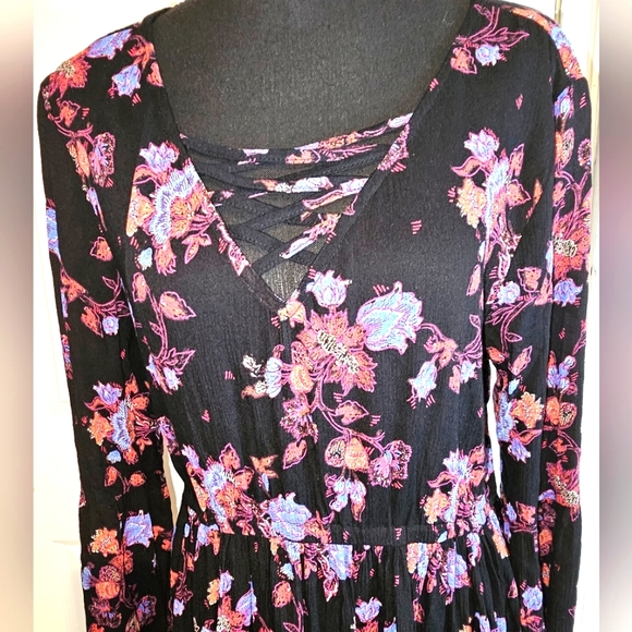 Mudd | Dresses | Vintage 200s Y2k Mudd Size L Dress Floral With Lace Up ...